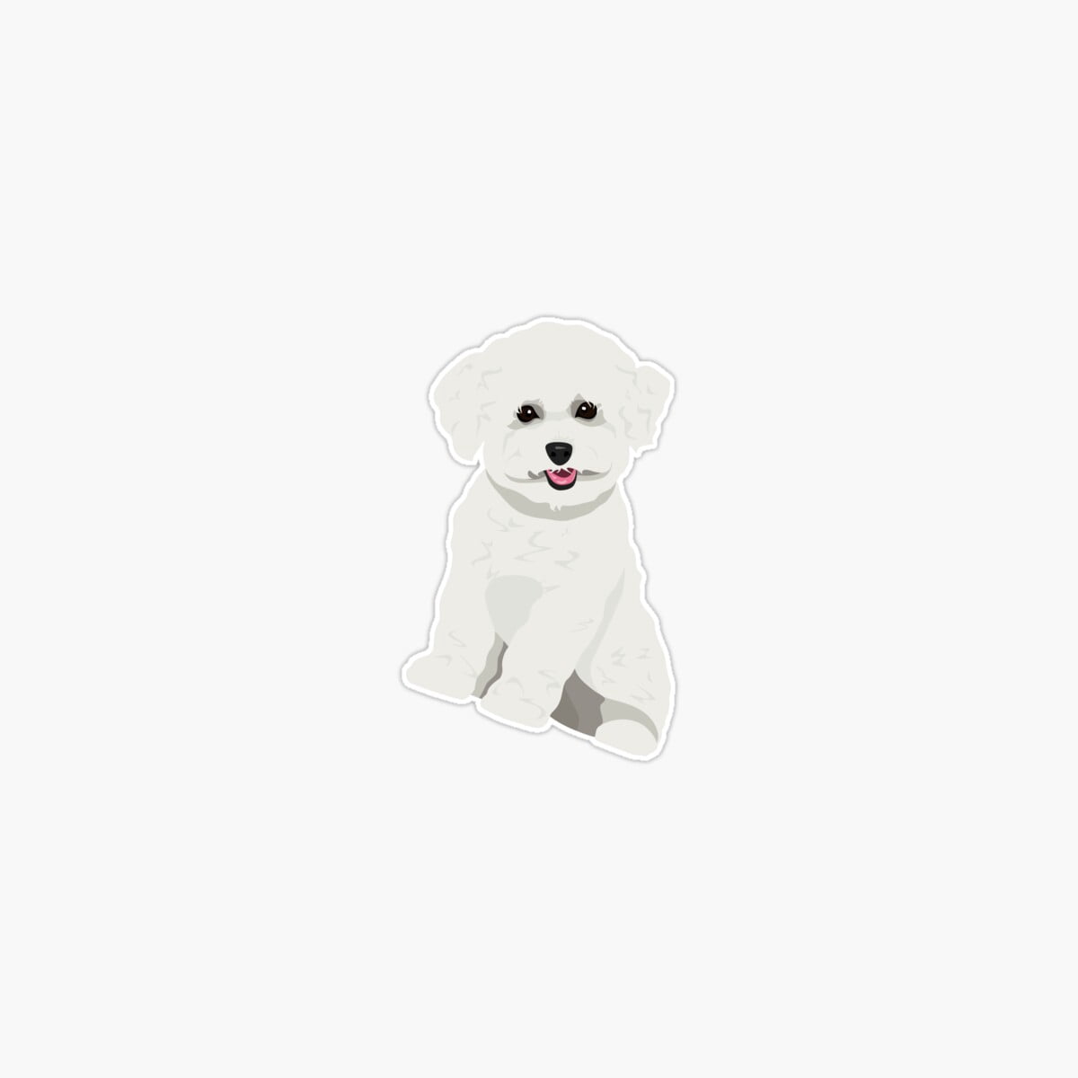 Onim Bichon Frise Dog Tilted Sticker, Phone Decal Water Bottle Stickers ...