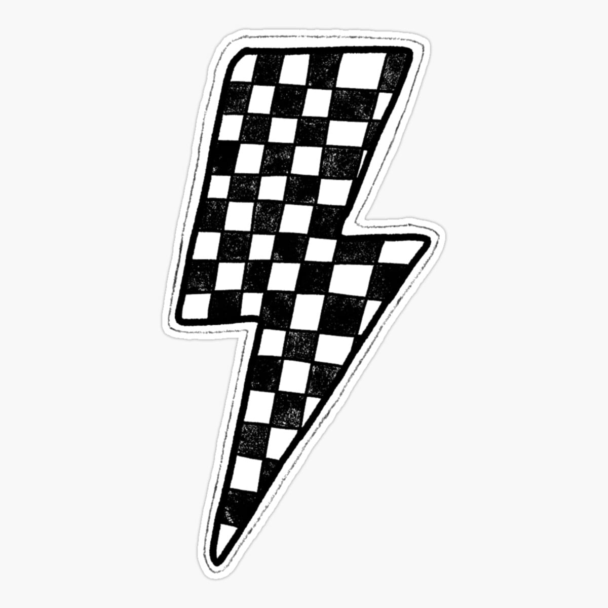 Onim Big Checkerboard Lightning Sticker, Phone Decal Water Bottle ...