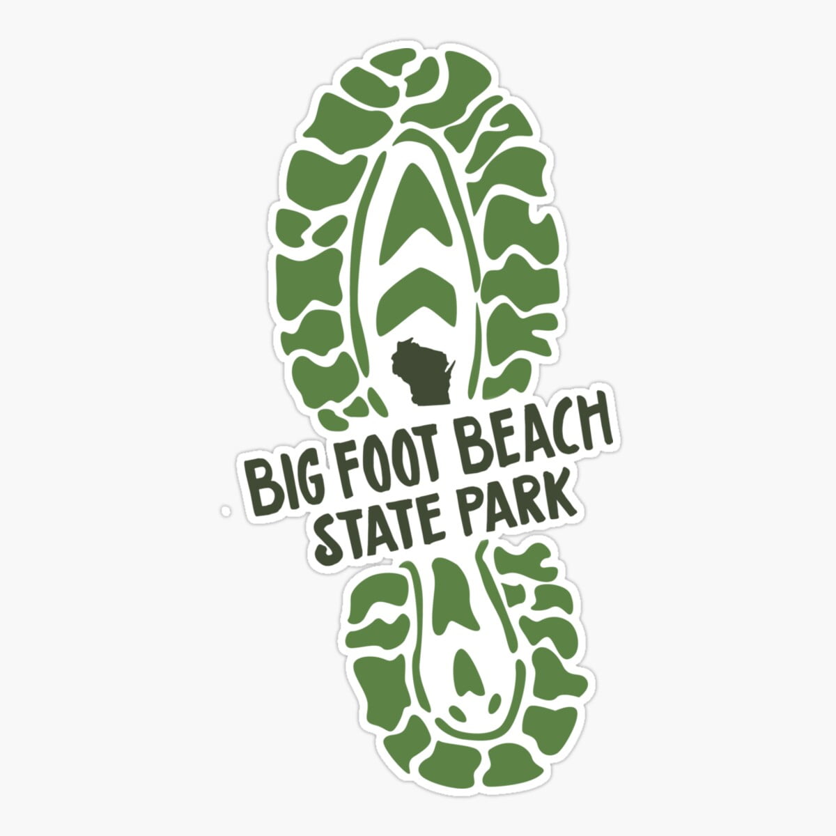 Onim Big Foot Beach State Park Wisconsin Wi Hiking Boot Sticker, Phone ...