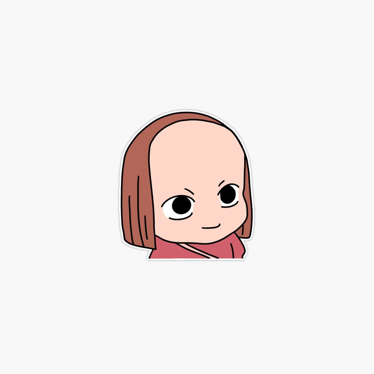 Onim Big Forehead Anime Girl Meme Sticker, Phone Decal Water Bottle ...