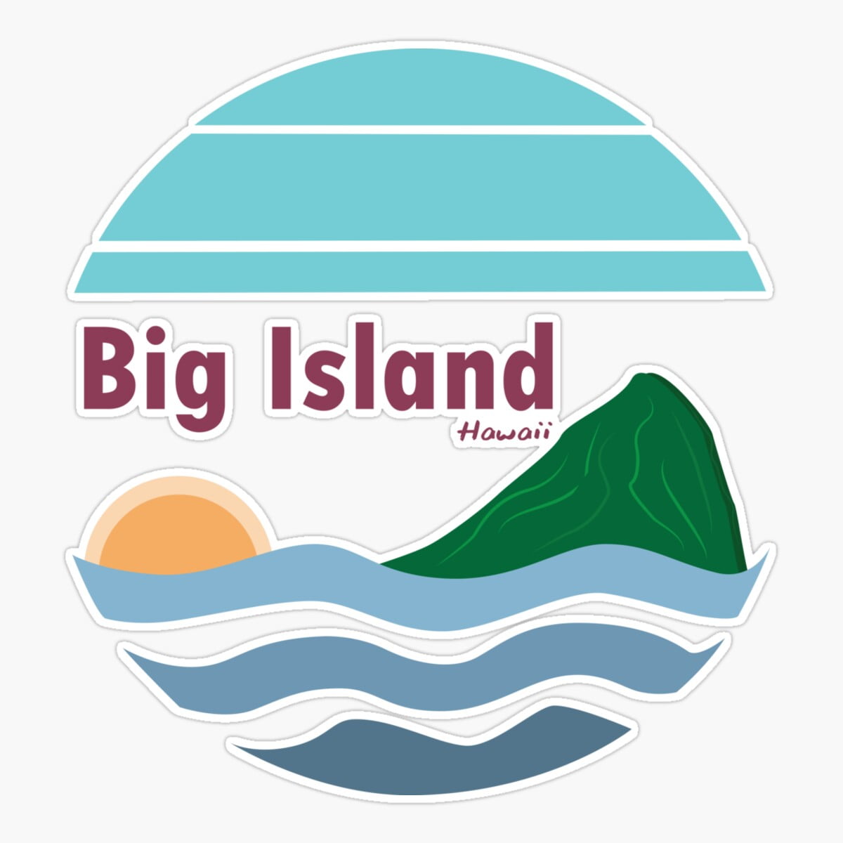 Onim Big Island Dreamin Sticker, Phone Decal Water Bottle Stickers Car ...