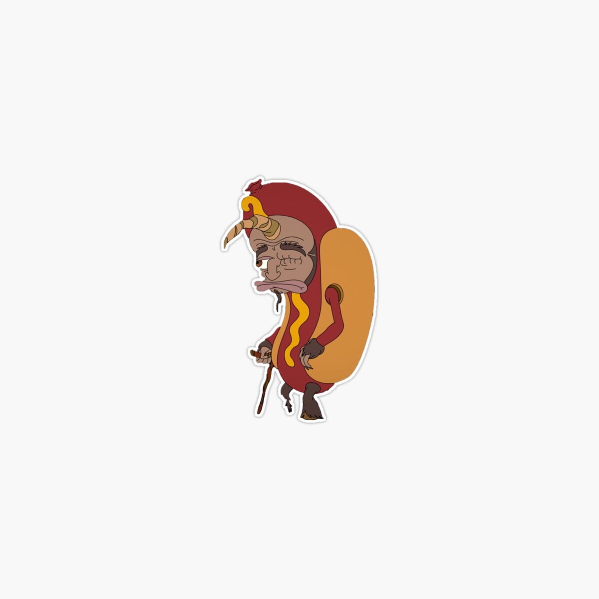 Onim Big Mouth - Rick The Hot Dog Monster Sticker, Phone Decal Water ...
