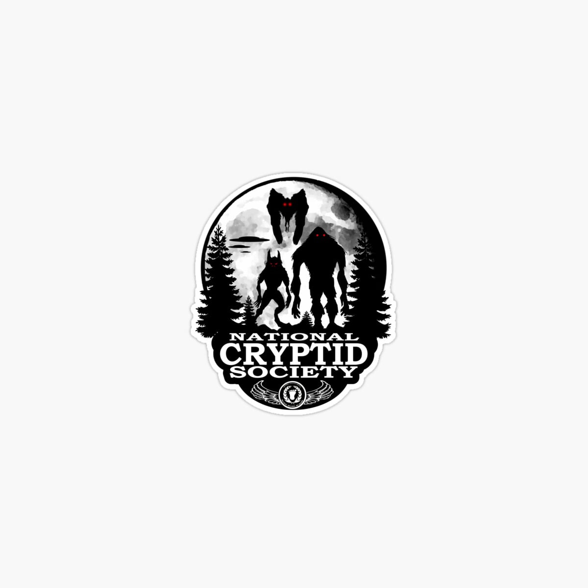 Onim Bigfoot, Dogman, Mothman, Ufo'S; National Cryptid Society Sticker ...