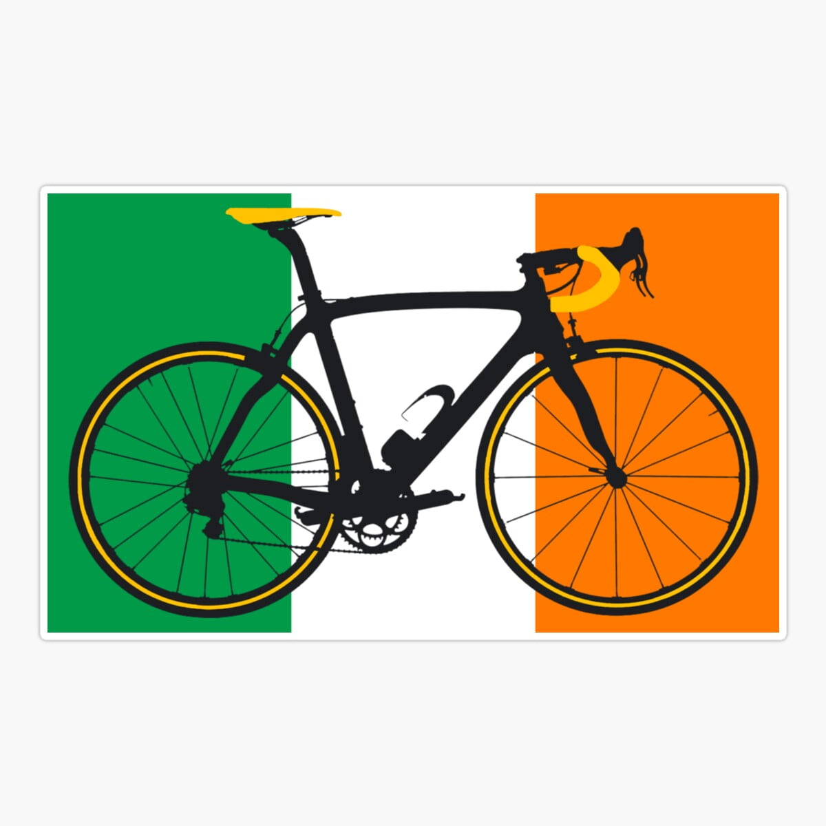 Onim Bike Flag Ireland (Big - Highlight) Sticker, Phone Decal Water ...