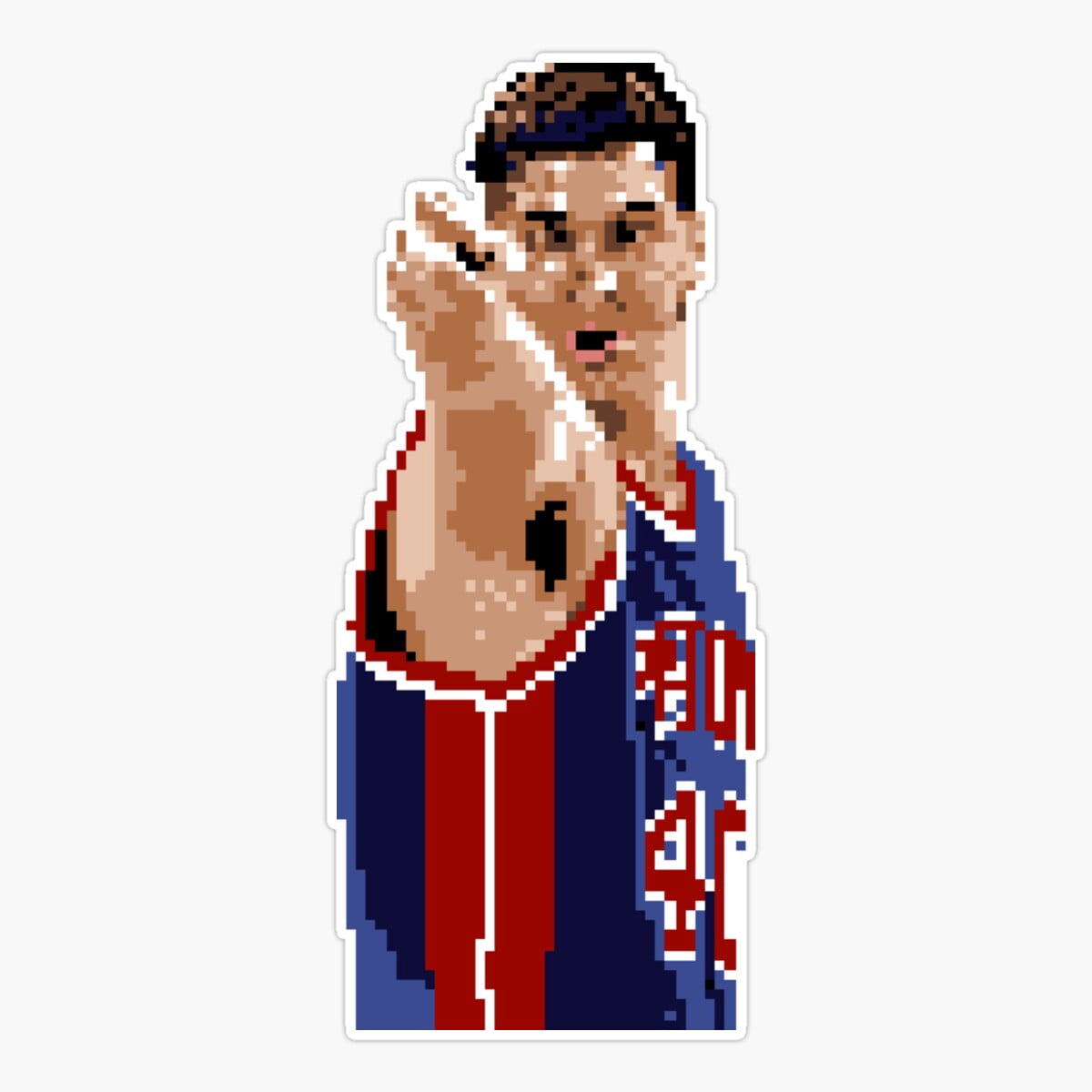 Onim Bill Laimbeer Pixel Finger Qiangy Sticker, Phone Decal Water ...