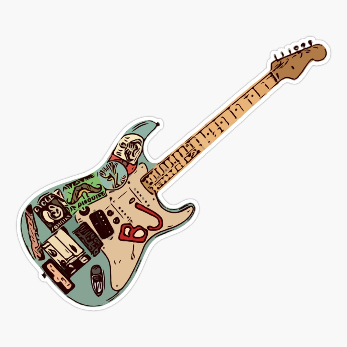 Onim Billie Joe Armstrong Guitar “Blue” Sticker, Phone Decal Water ...