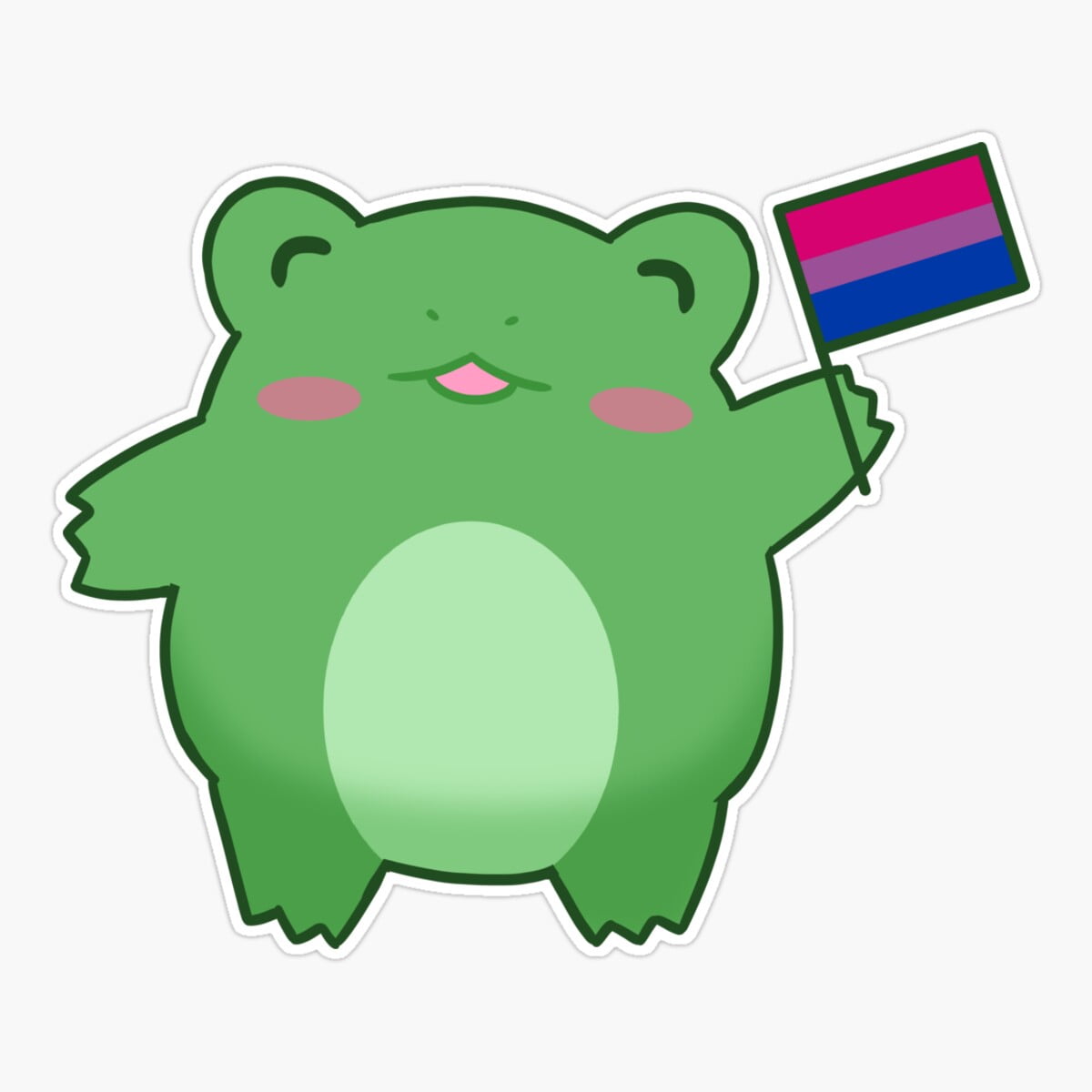 Onim Bisexual Pride Frog Sticker, Phone Decal Water Bottle Stickers Car ...