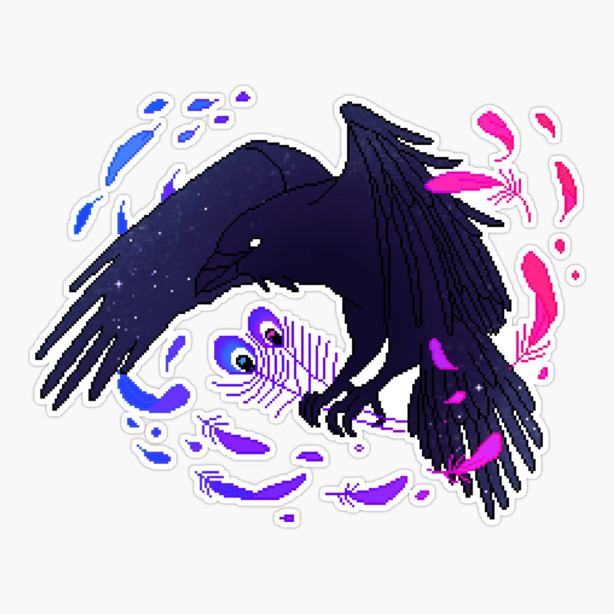 Onim Bisexual Pride Galaxy Raven (Requested) Sticker, Phone Decal Water ...
