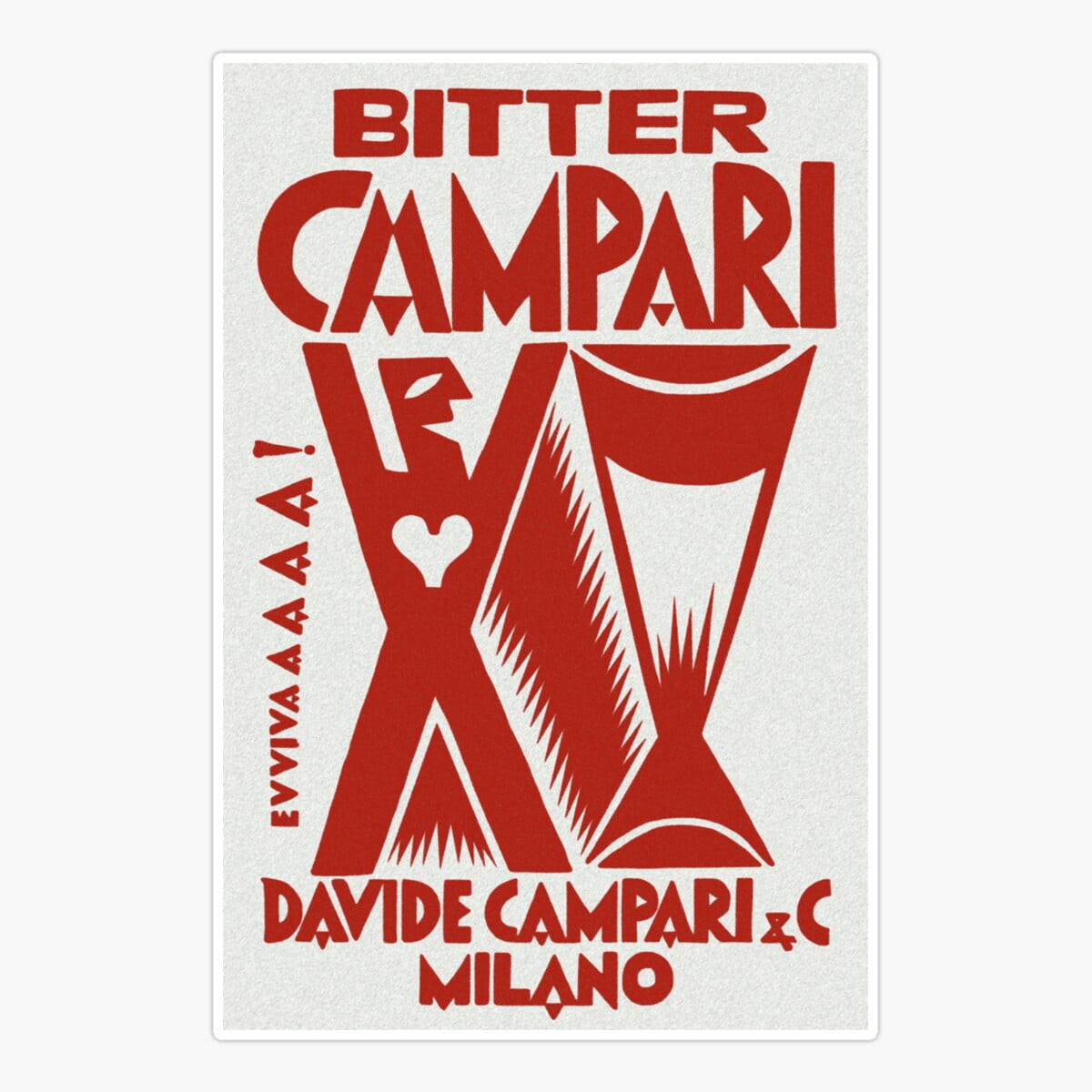 Onim Bitter Campari Elegance: Vintage Charm Sticker, Phone Decal Water ...