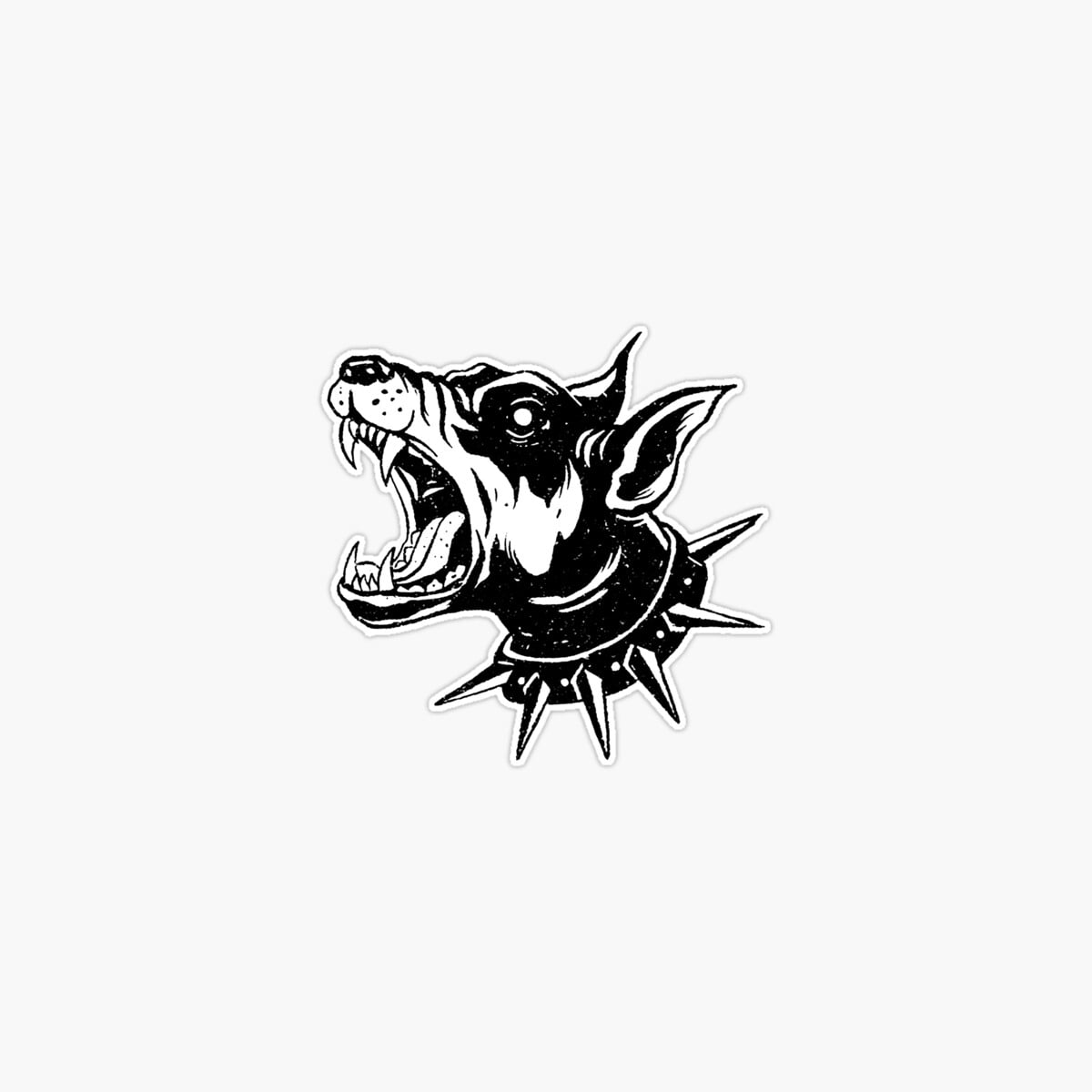 Onim Black And White Savage Spiked Doberman Dog Tattoo Sticker, Phone ...