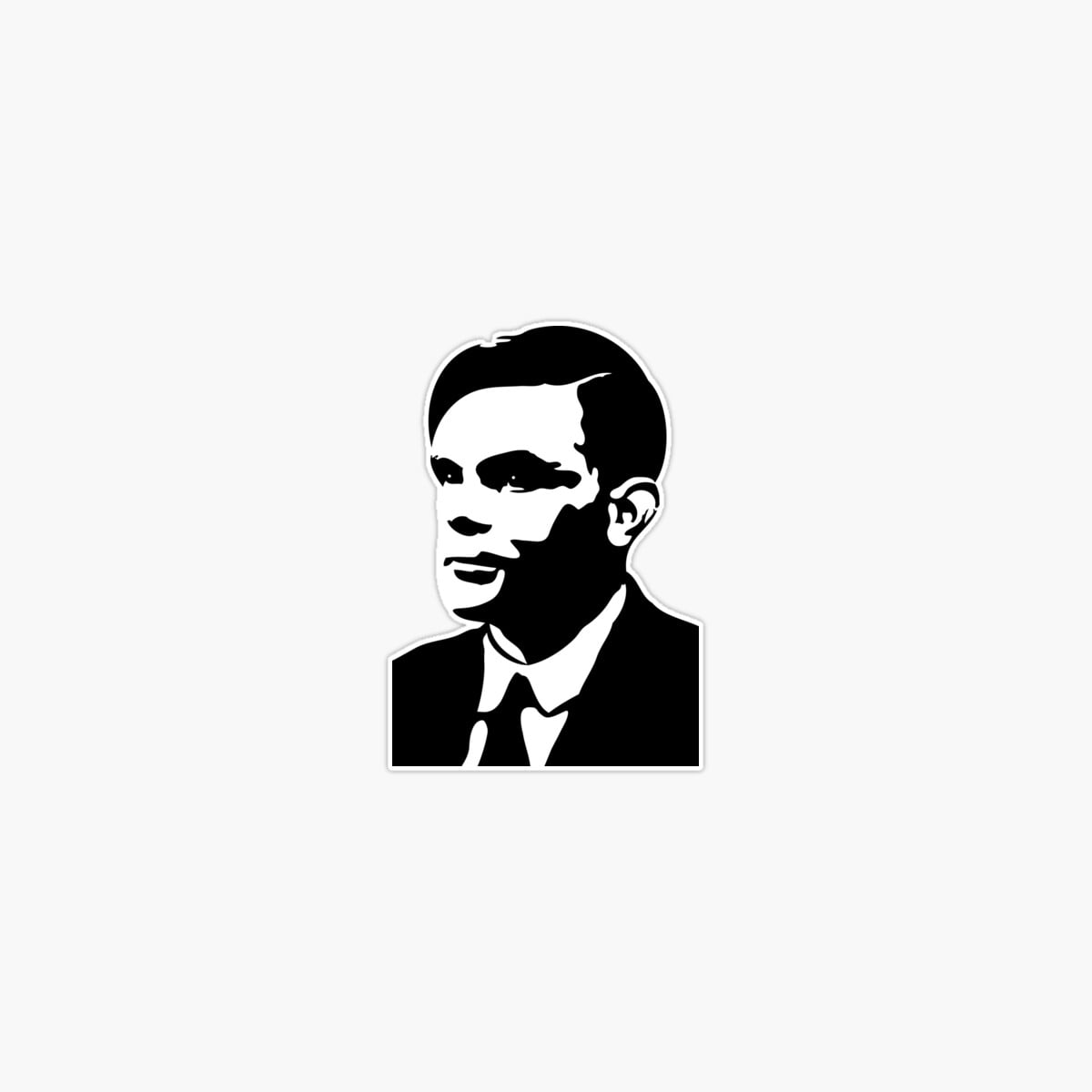 Onim Black And White Turing Sticker, Phone Decal Water Bottle Stickers Car Decals, Funny ...