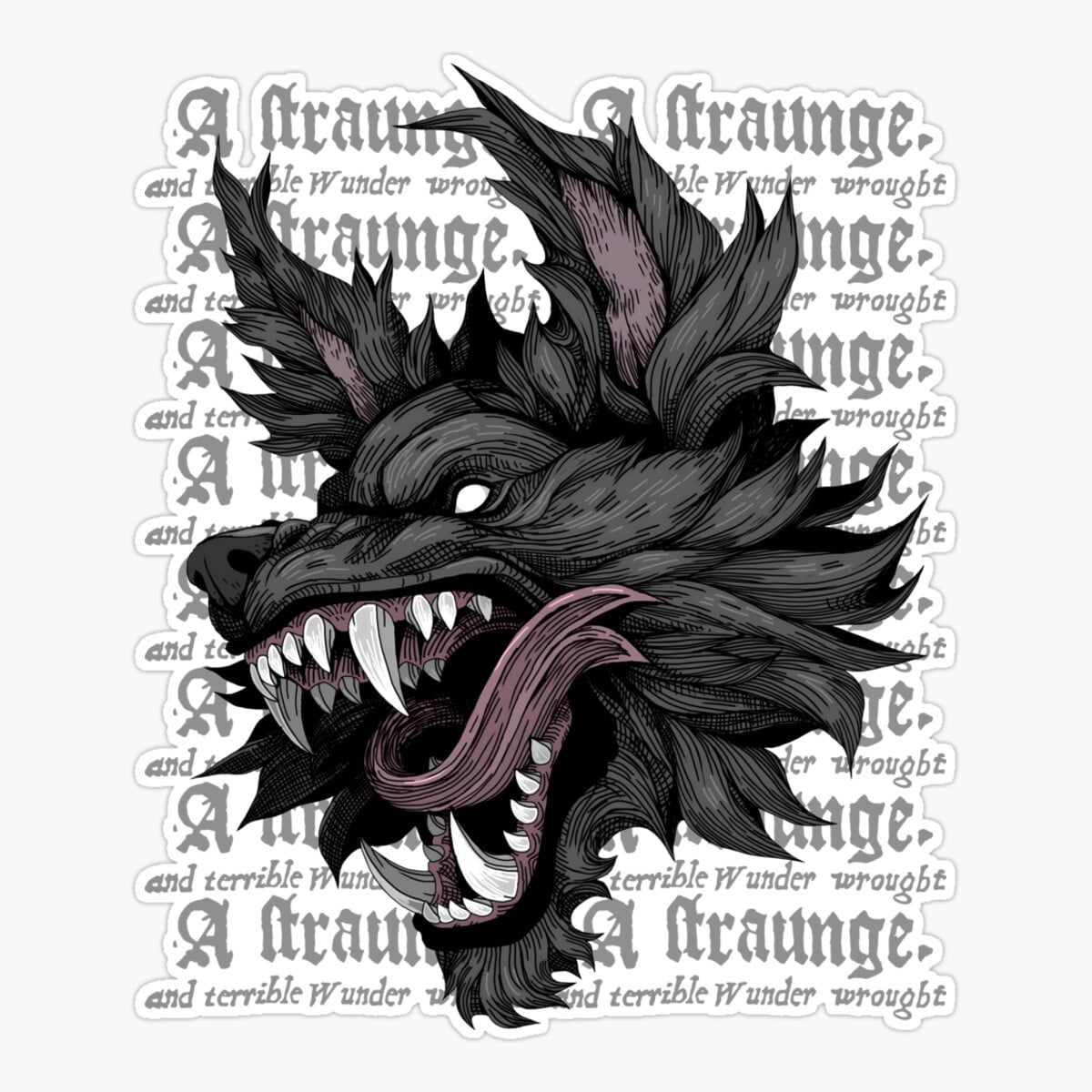 Onim Black Dog Spectral Hellhound Cryptid Sticker, Phone Decal Water ...