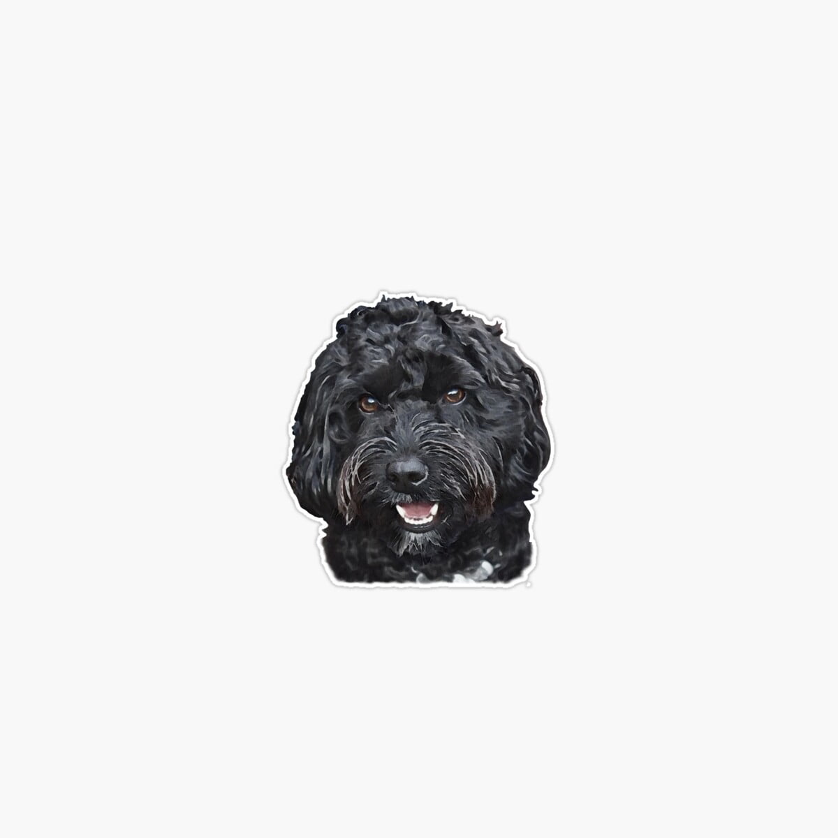 Onim Black Doodle / Cockapoo Dog Sticker, Phone Decal Water Bottle ...