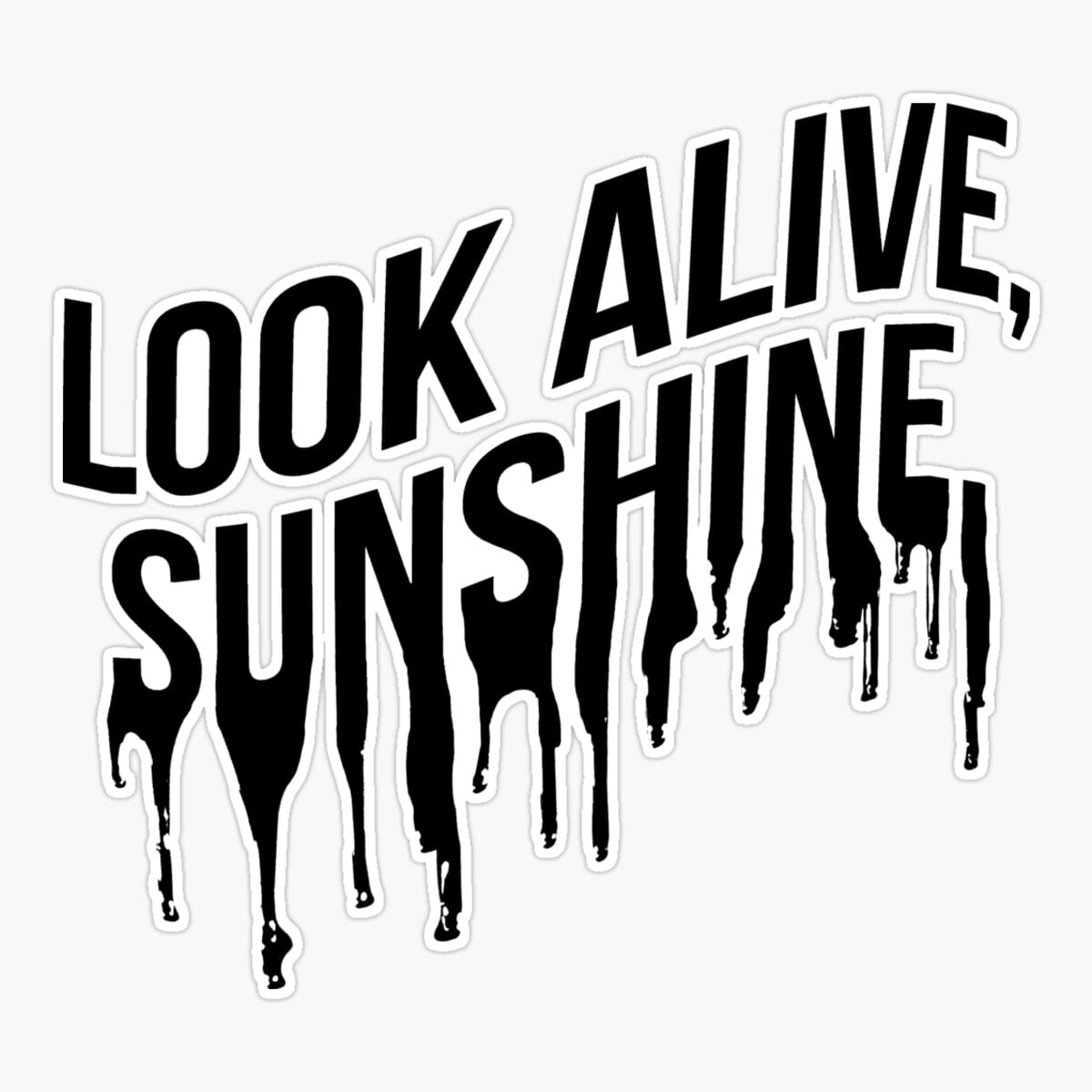 Onim Black Drip Text (White) Sticker, Phone Decal Water Bottle Stickers ...