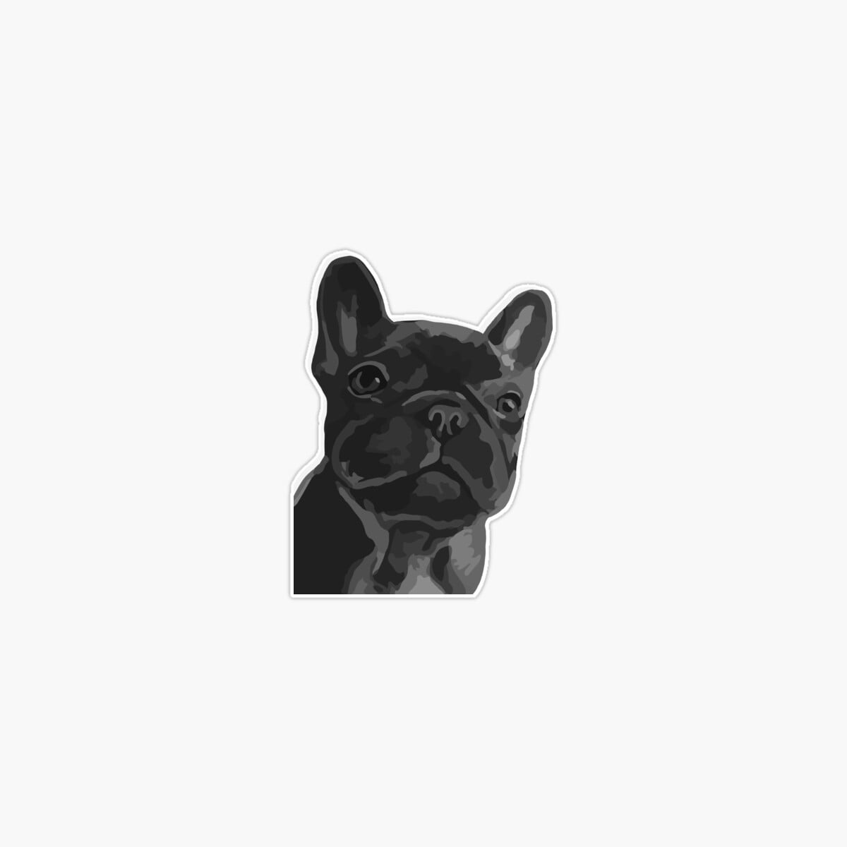 Onim Black Frenchie Sticker, Phone Decal Water Bottle Stickers Car ...