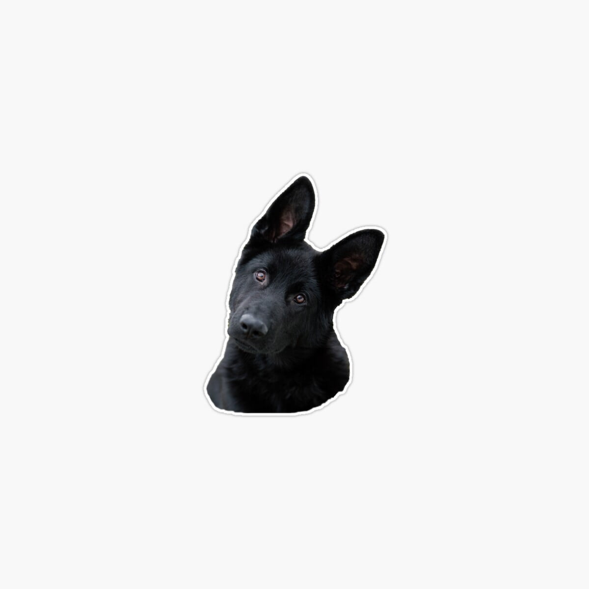 Onim Black German Shepherd Puppy Sticker Sticker, Phone Decal Water ...