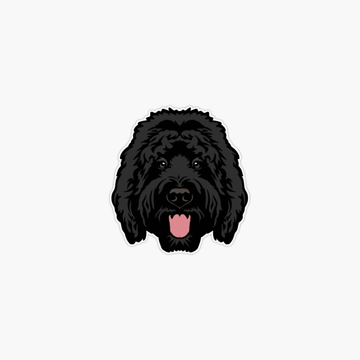 Onim Black Goldendoodle / Labradoodle Sticker, Phone Decal Water Bottle ...