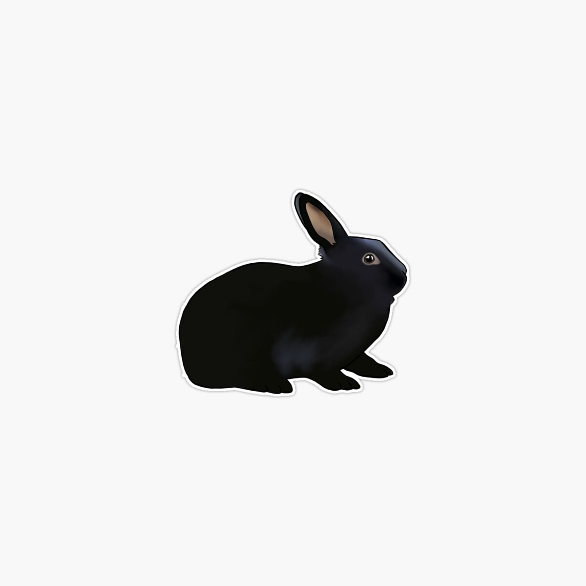 Onim Black Havana Rabbit Sticker, Phone Decal Water Bottle Stickers Car ...