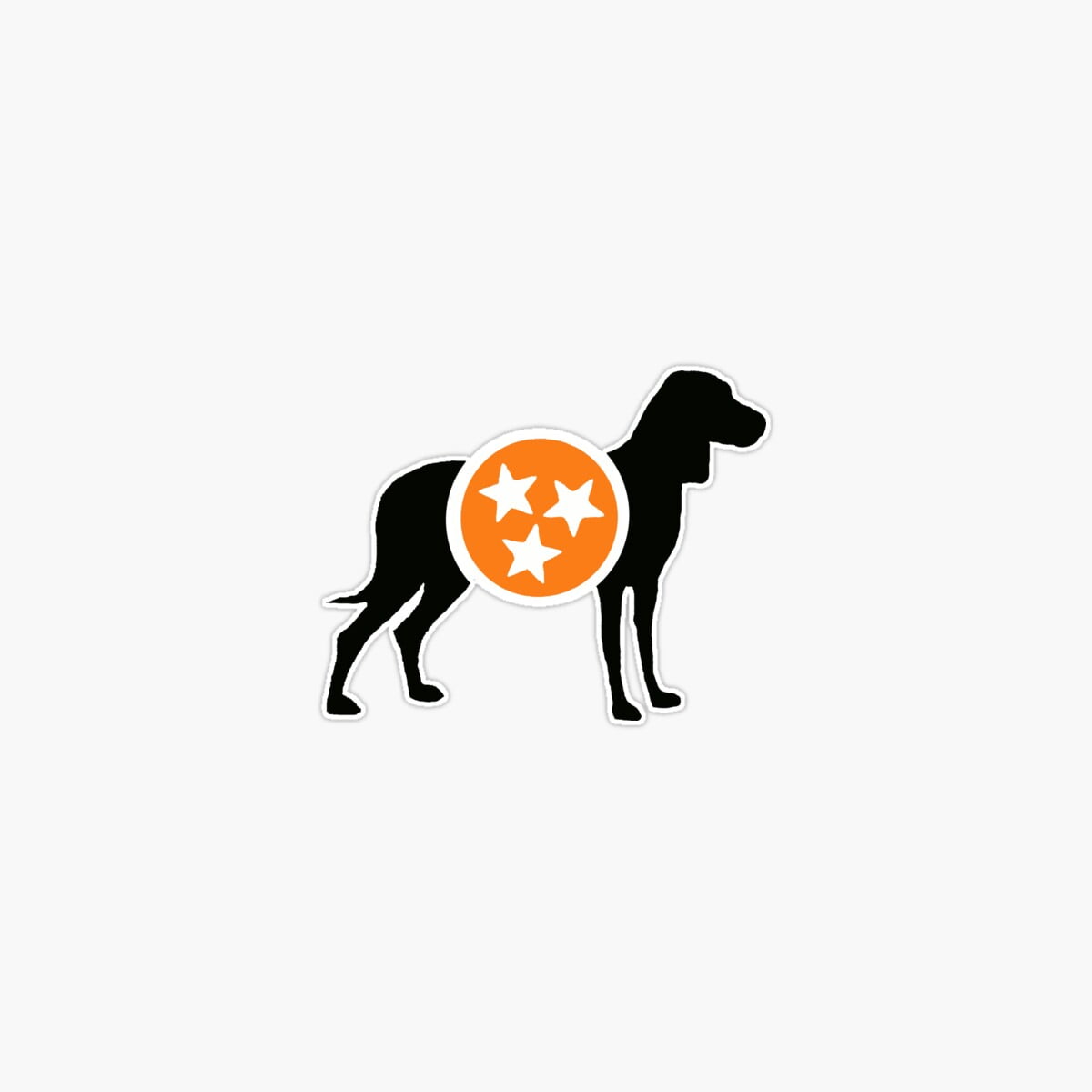 Onim Black Hound With Orange & White Tri-Star Sticker, Phone Decal ...