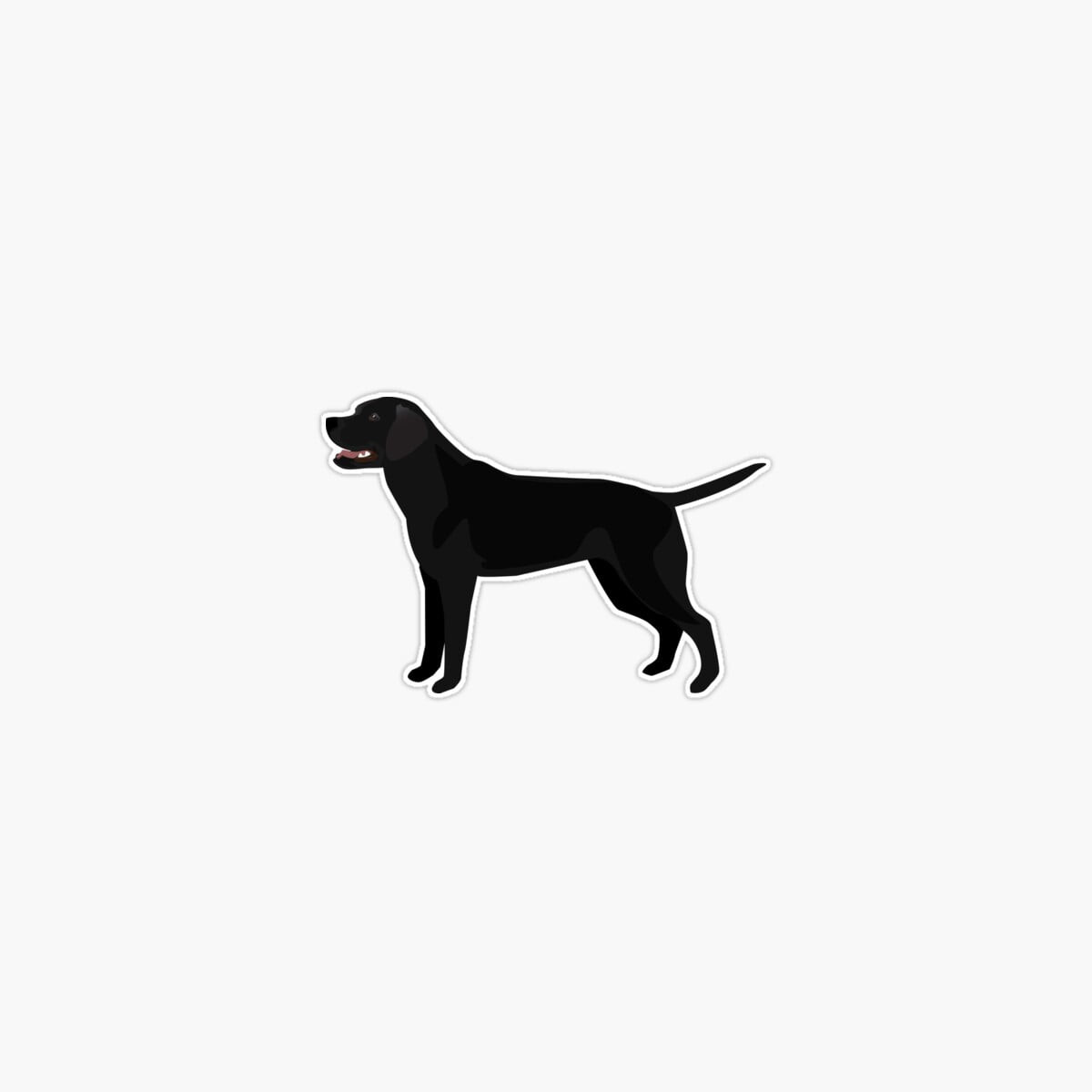 Onim Black Lab Basic Breed Silhouette Illustration Sticker, Phone Decal ...