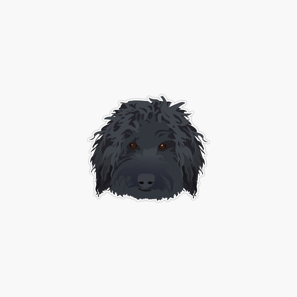 Onim Black Labradoodle Sticker, Phone Decal Water Bottle Stickers Car ...