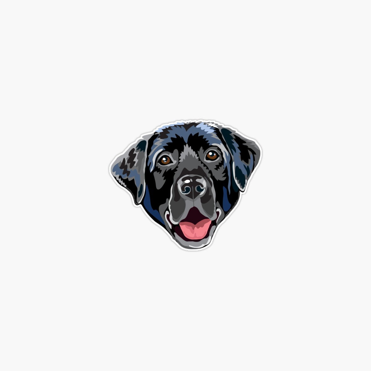Onim Black Labrador Sticker, Phone Decal Water Bottle Stickers Car ...