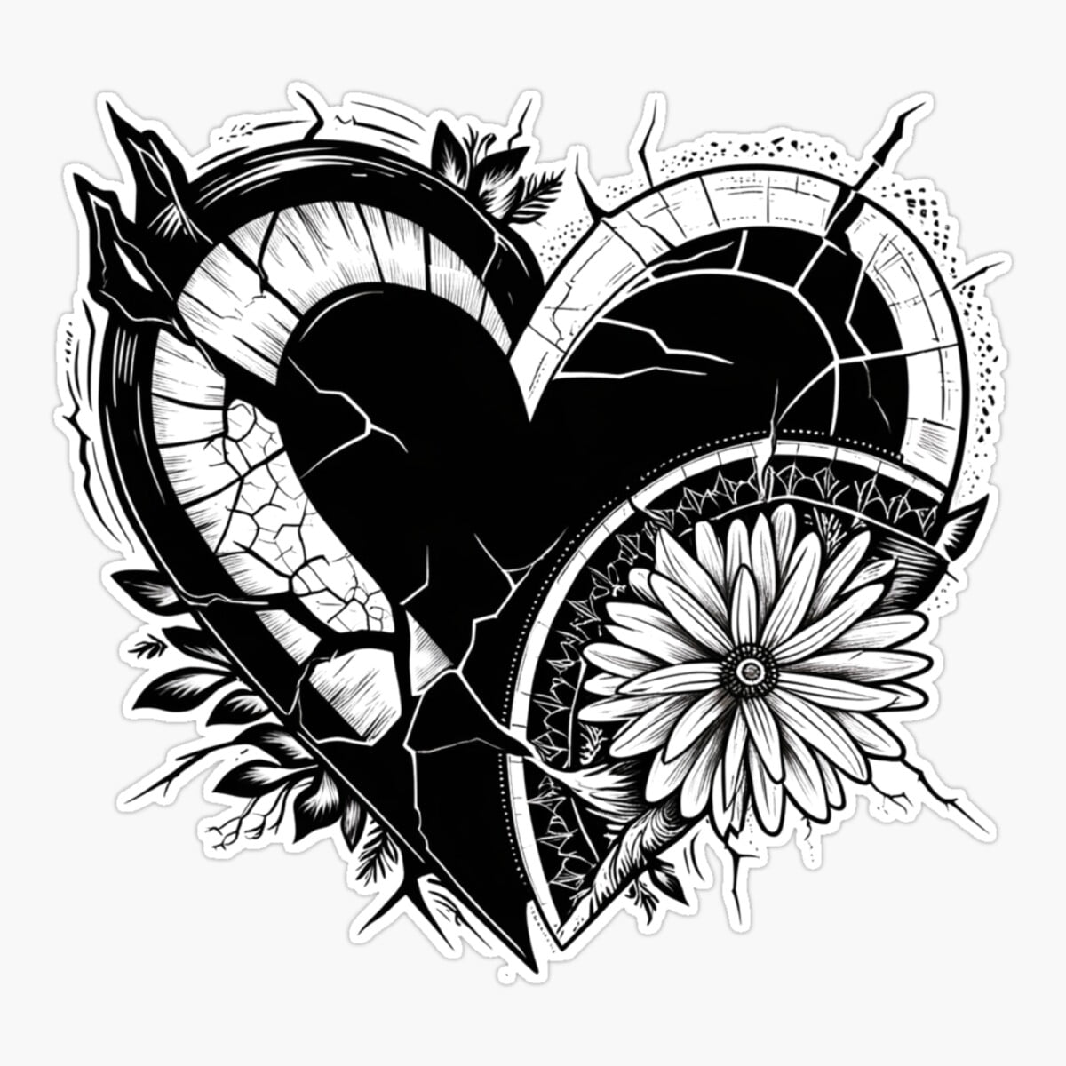 Onim Black Open Heart: A Bold And Symbolic Design Sticker, Phone Decal ...