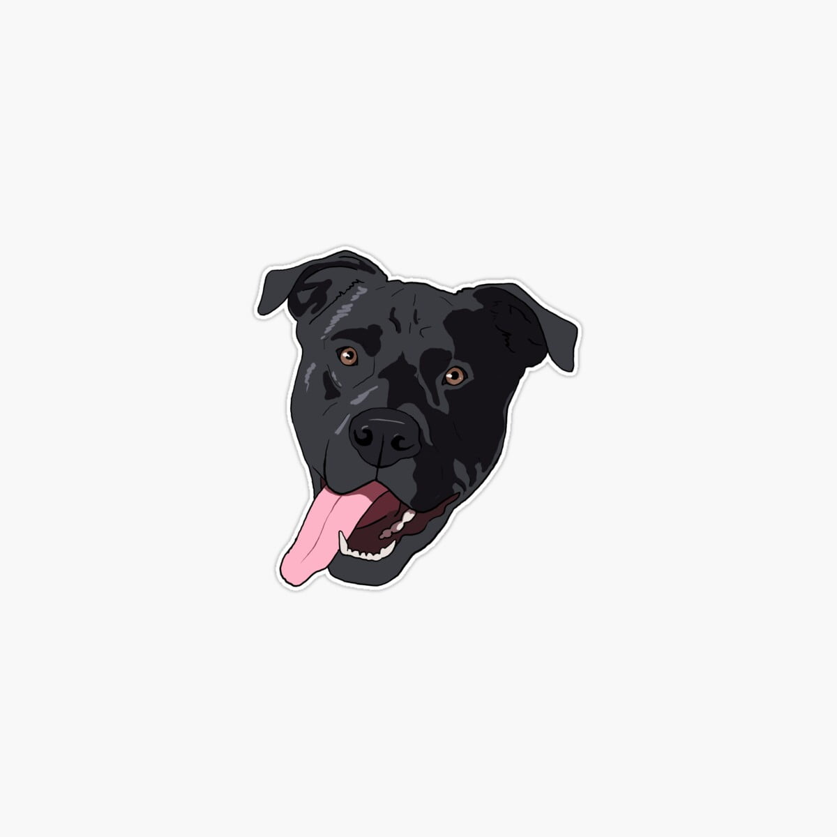 Onim Black Pittador, Pitbull Lab Mix Sticker, Phone Decal Water Bottle ...