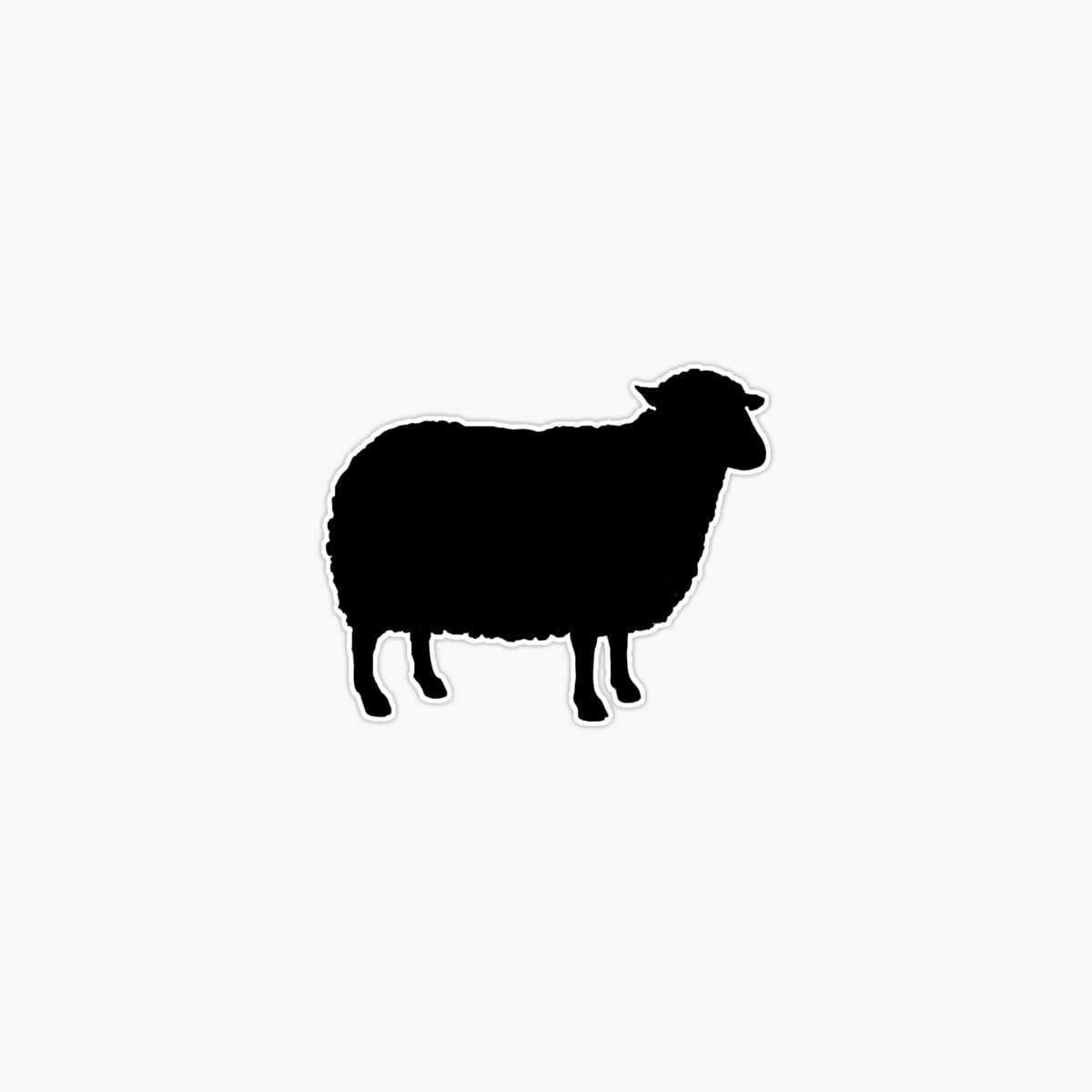 Onim Black Sheep Silhouette(S) Sticker, Phone Decal Water Bottle ...