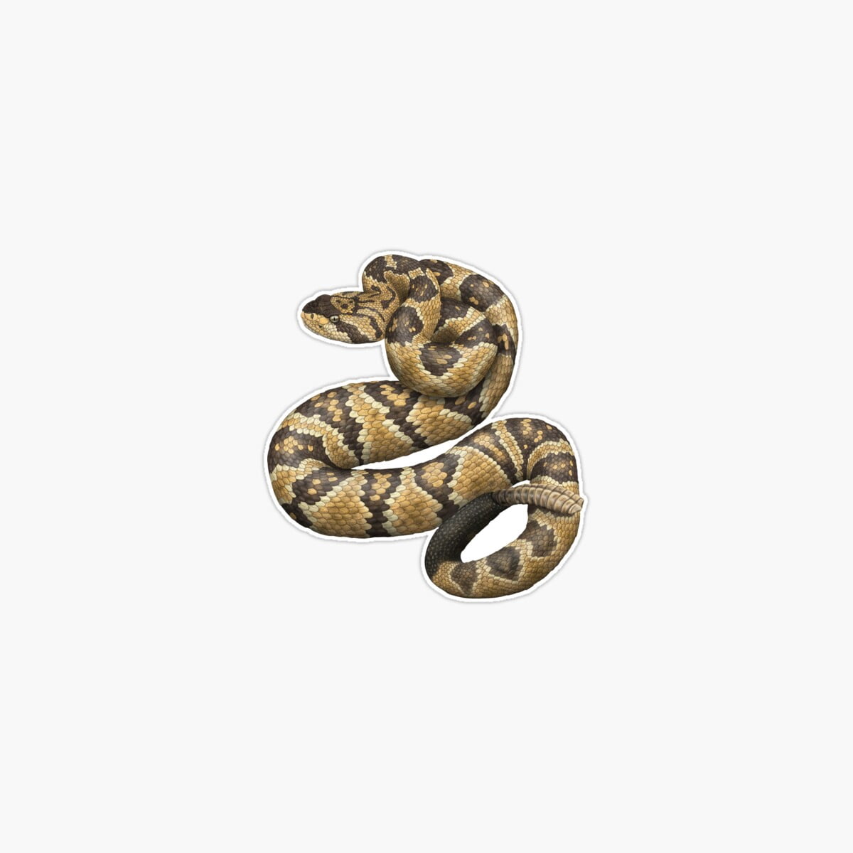 Onim Black-Tailed Rattlesnake Sticker, Phone Decal Water Bottle ...