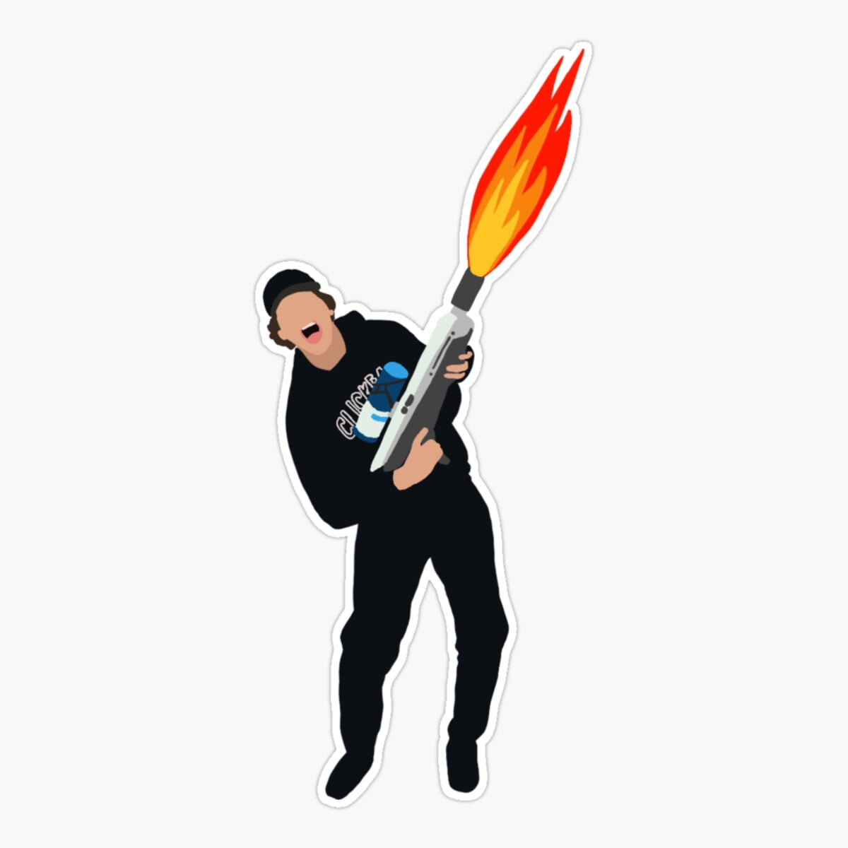 Onim Black Tricolor Toy Aussie Sticker, Phone Decal Water Bottle ...