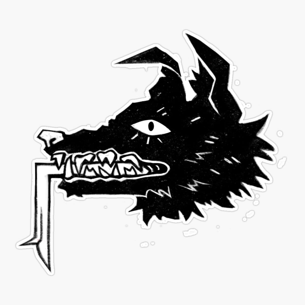 Onim Black Wolf Sticker, Phone Decal Water Bottle Stickers Car Decals ...