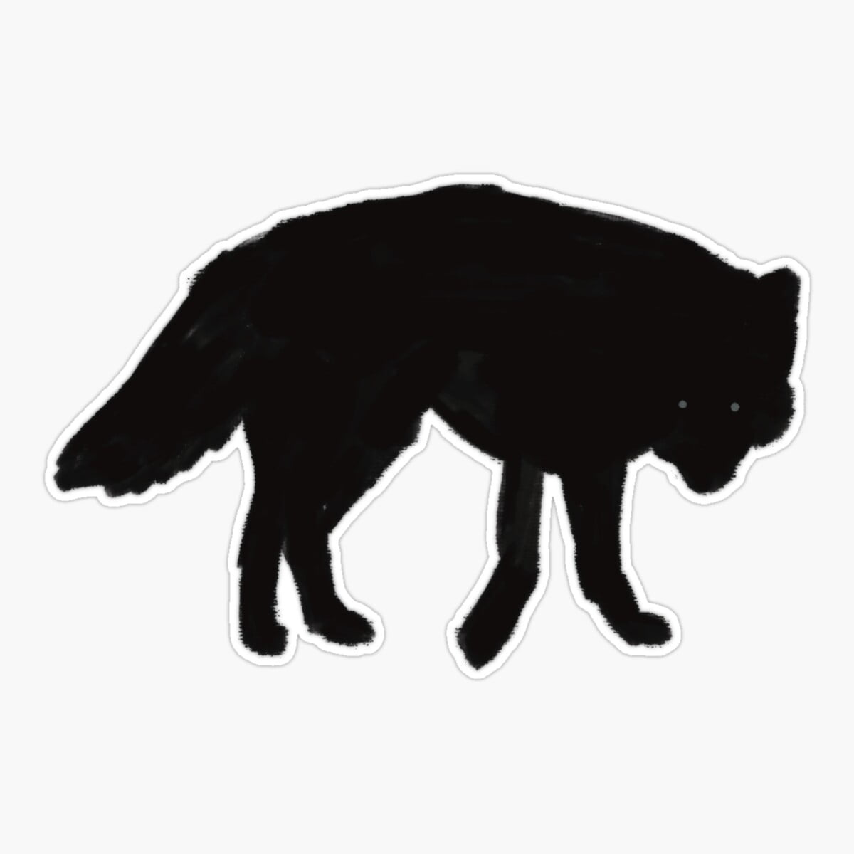 Onim Black Wolf Sticker, Phone Decal Water Bottle Stickers Car Decals ...
