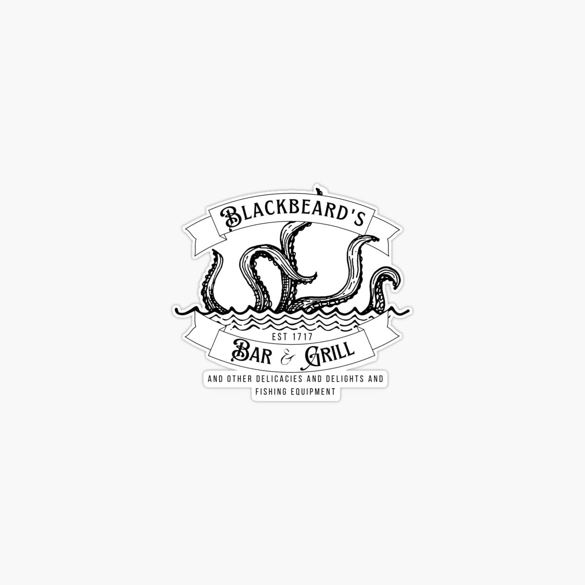 Onim Blackbeard'S Bar And Grill Sticker, Phone Decal Water Bottle ...