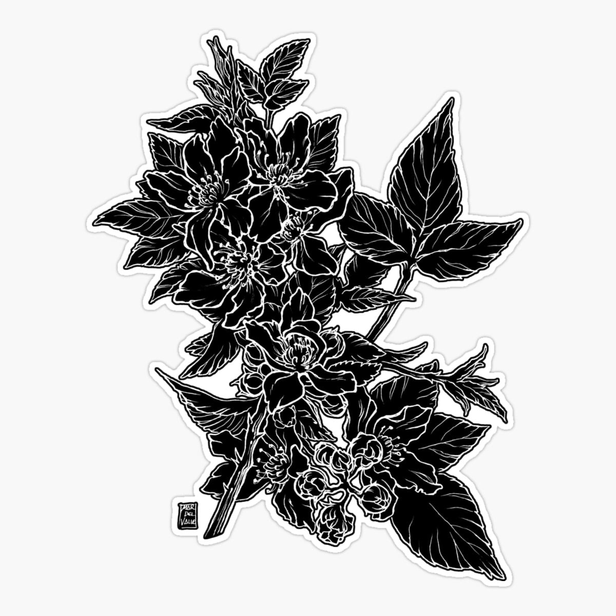 Onim Blackberry - White Line Sticker, Phone Decal Water Bottle Stickers ...