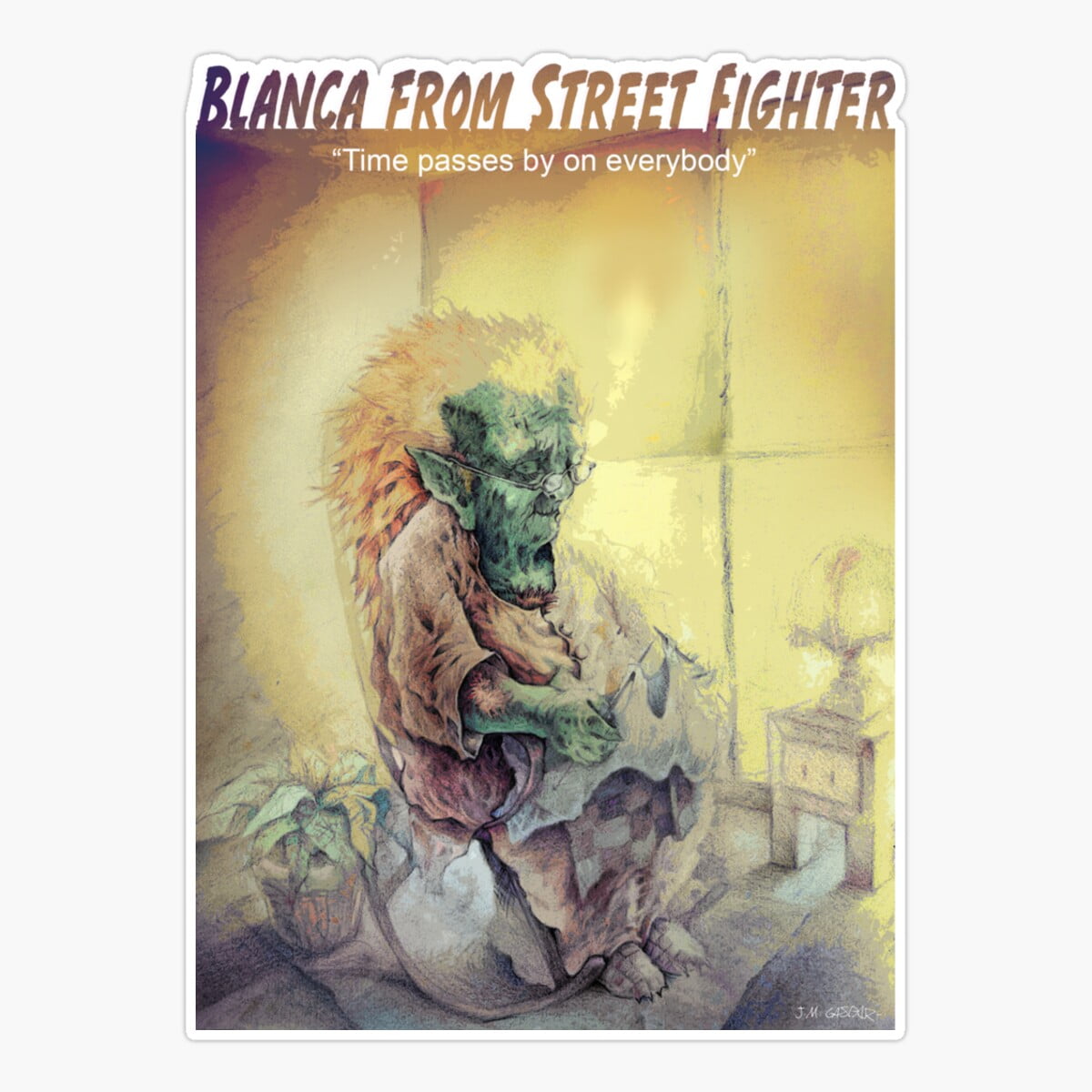 Onim Blanca From Street Fighter Sticker, Phone Decal Water Bottle ...