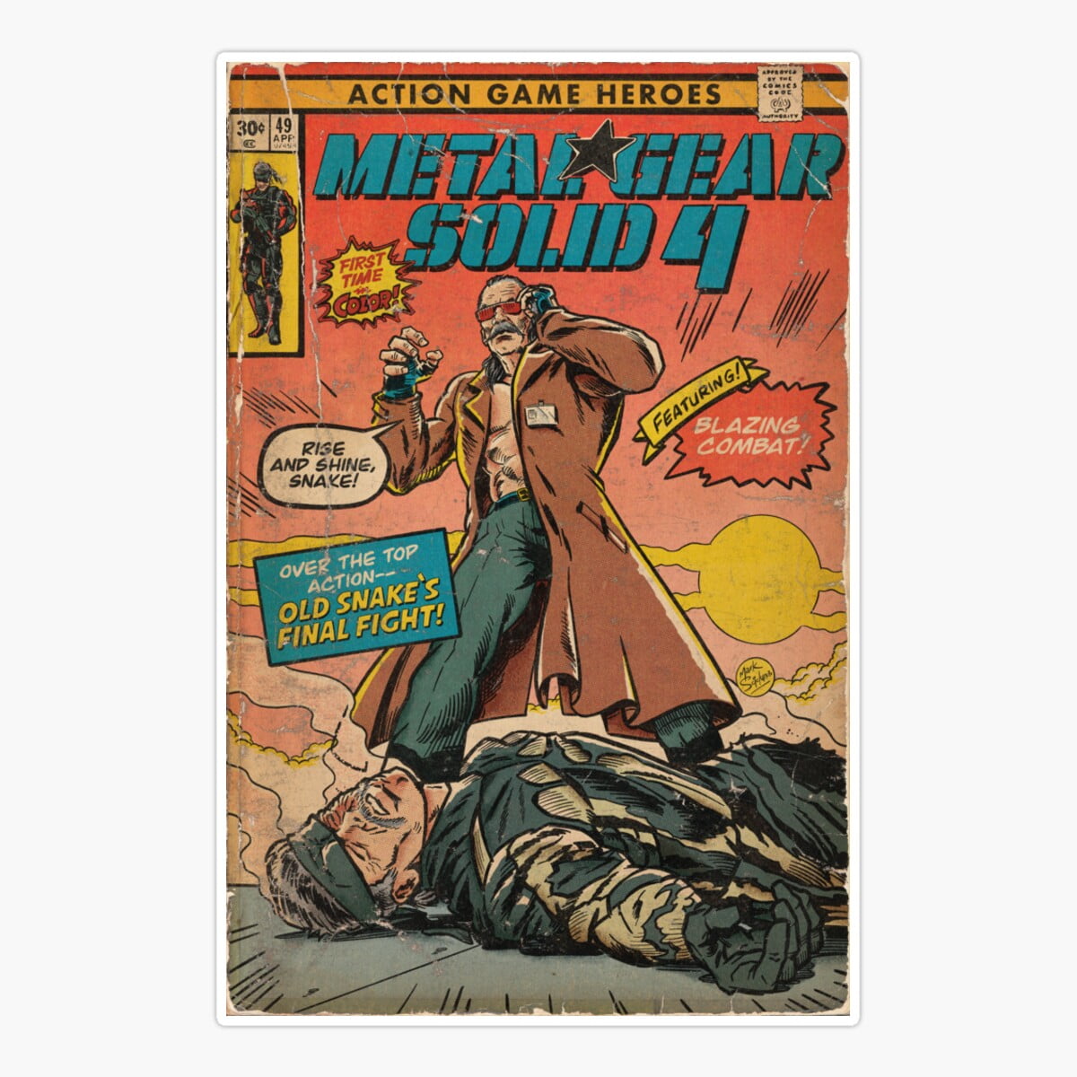 Onim Blazing Combat! Comic Book Cover Fan Art Sticker, Phone Decal ...