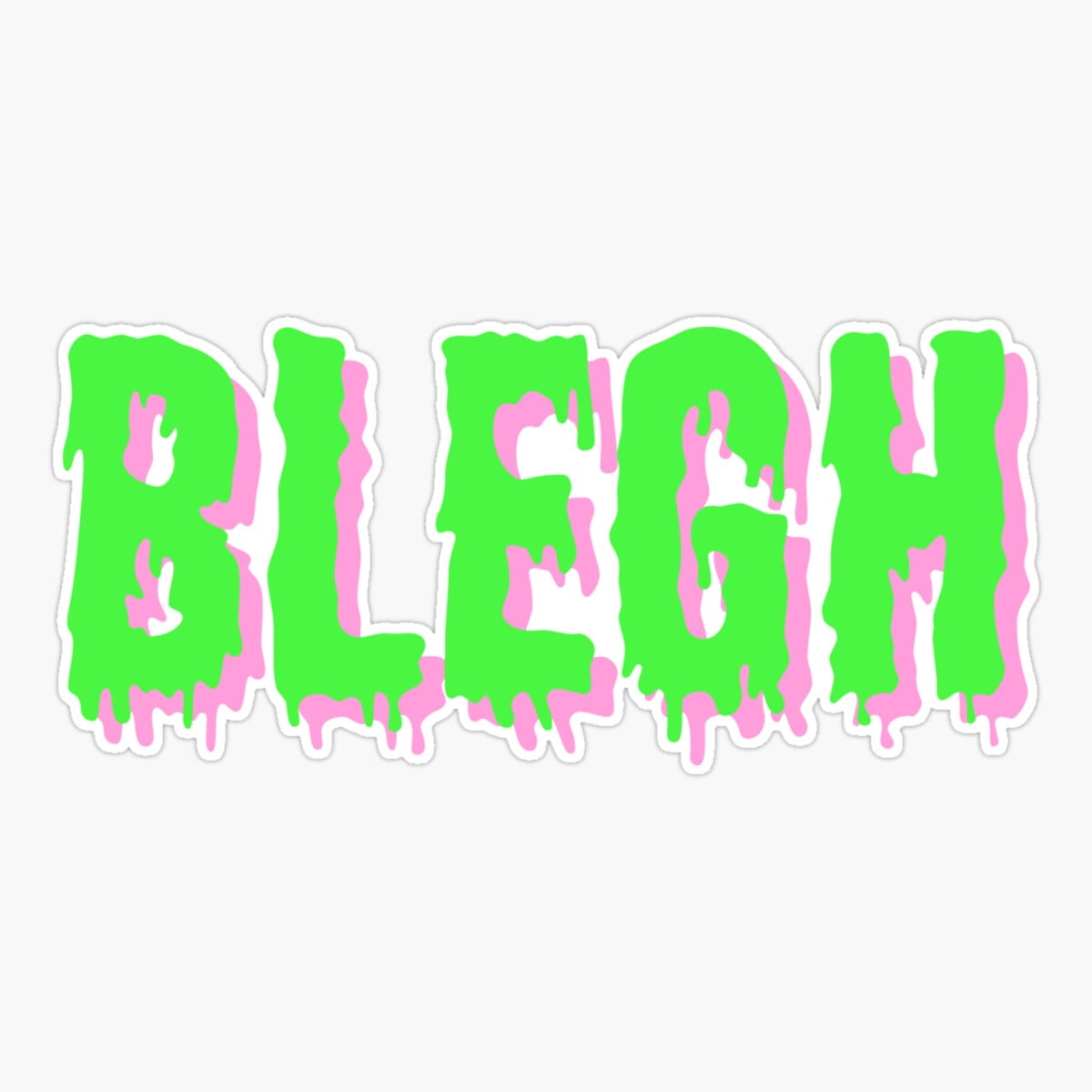Onim Blegh Dripping Neon Green Sticker, Phone Decal Water Bottle ...