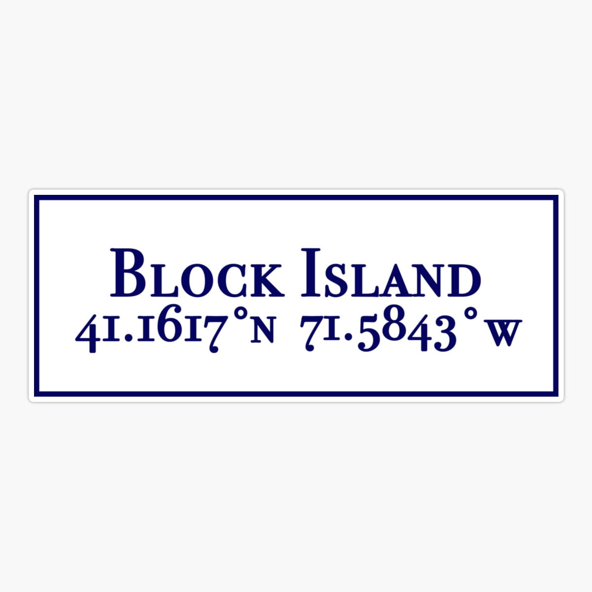 Onim Block Island Coordinates Sticker, Phone Decal Water Bottle ...