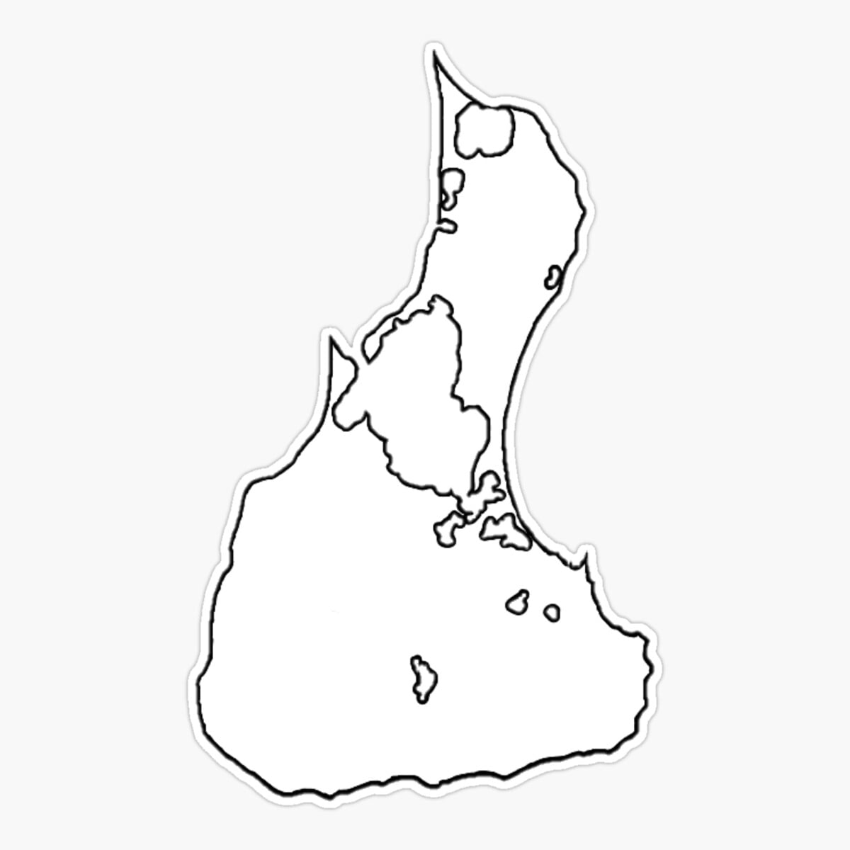 Onim Block Island Outline, Rhode Island Sticker, Phone Decal Water ...