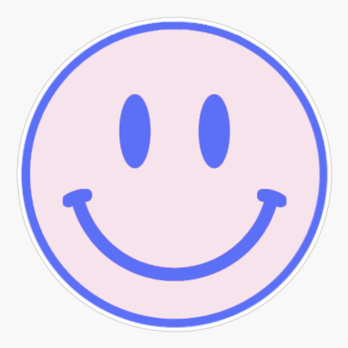 Onim Blue And Pink Smiley Face Sticker, Phone Decal Water Bottle ...