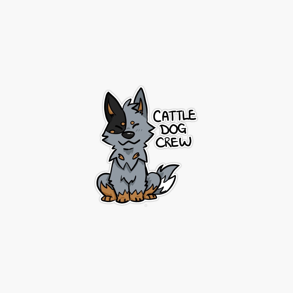 Onim Blue Cattle Dog Crew Sticker, Phone Decal Water Bottle Stickers ...