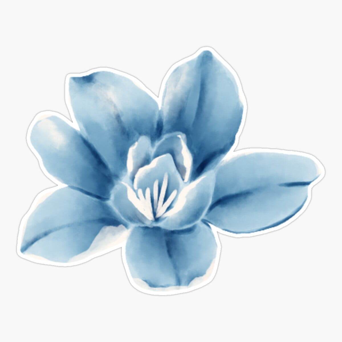 Onim Blue Flower Sticker, Phone Decal Water Bottle Stickers Car Decals ...