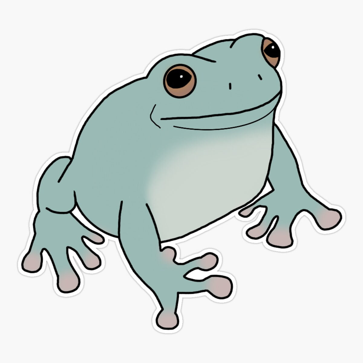 Onim Blue Frog Sticker, Phone Decal Water Bottle Stickers Car Decals ...