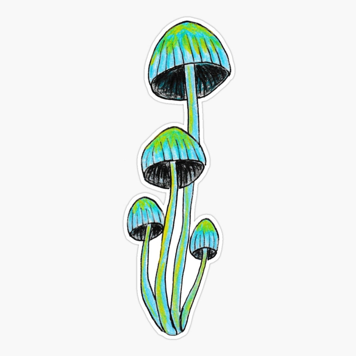 Onim Blue Green Fungi Sticker, Phone Decal Water Bottle Stickers Car ...