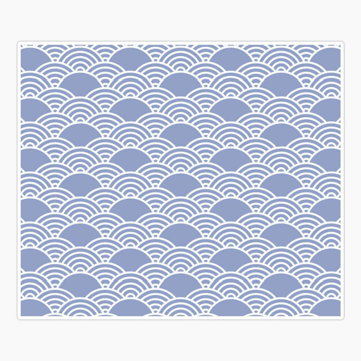 Onim Blue Grey Motif Japanese Seigaiha Wave Sticker, Phone Decal Water ...