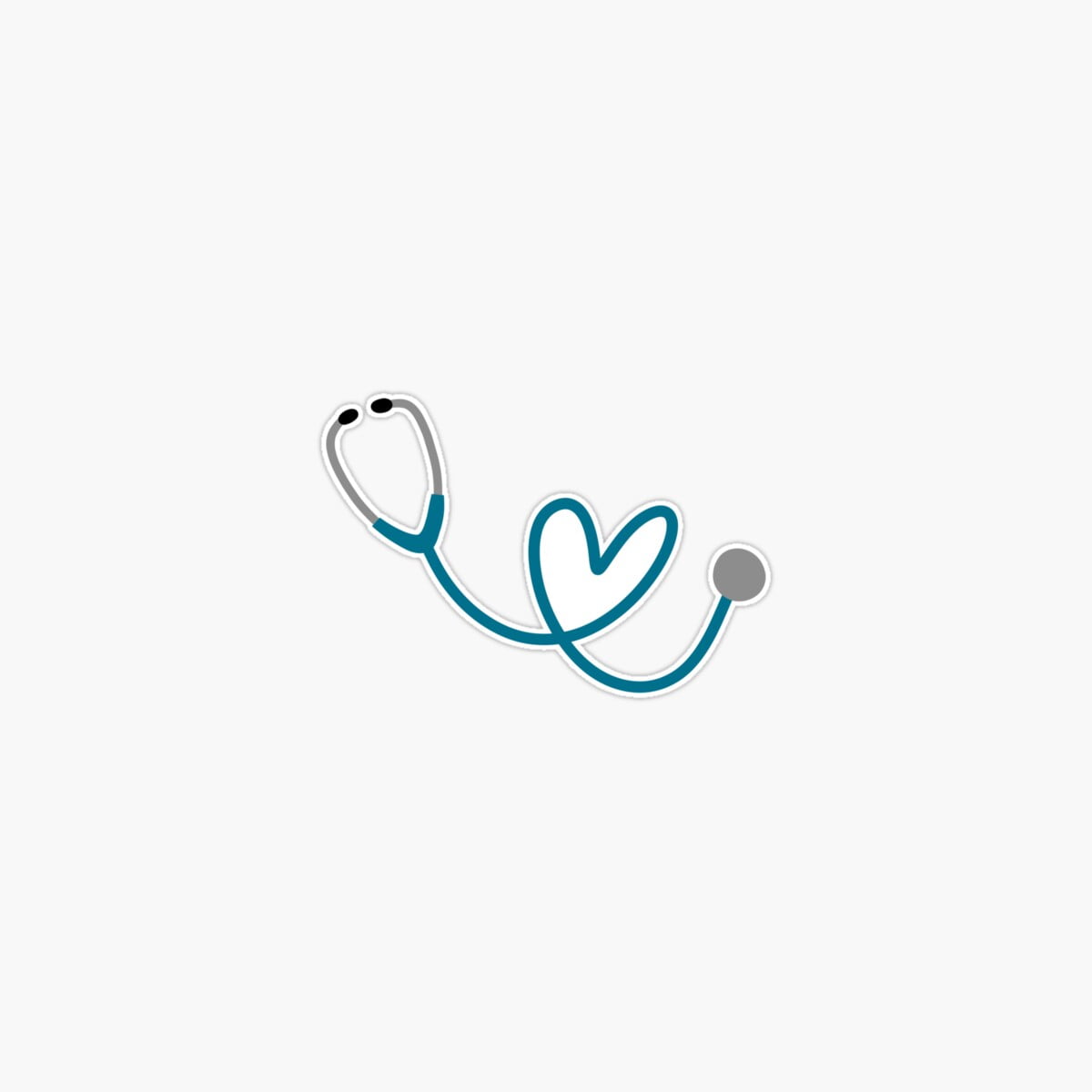 Onim Blue Heart Stethoscope Sticker, Phone Decal Water Bottle Stickers ...
