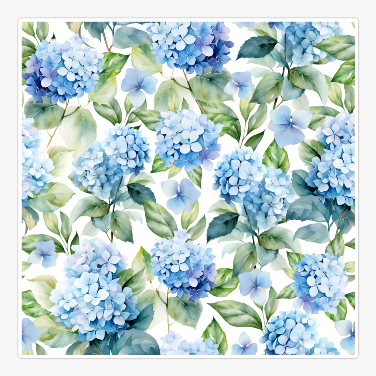 Onim Blue Hydrangea Sticker, Phone Decal Water Bottle Stickers Car ...