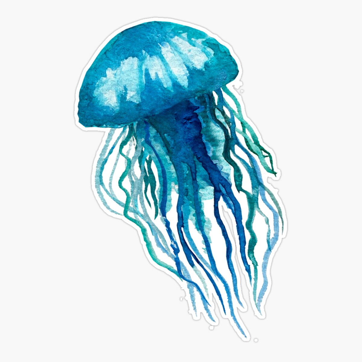 Onim Blue Jellyfish Sticker, Phone Decal Water Bottle Stickers Car ...