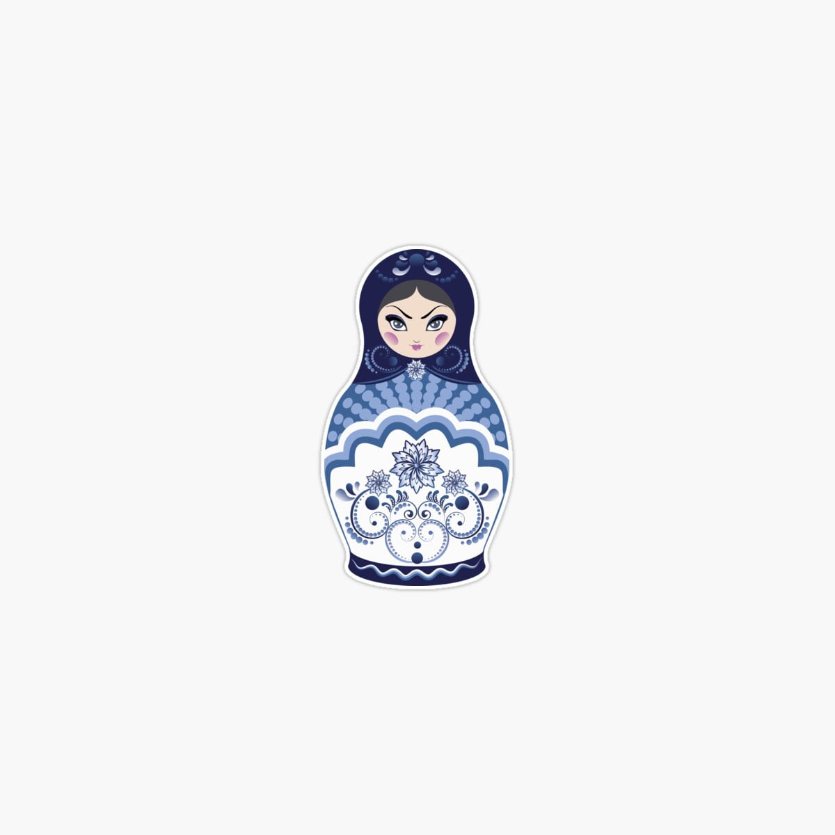 Onim Blue Matryoshka Doll Sticker, Phone Decal Water Bottle Stickers ...
